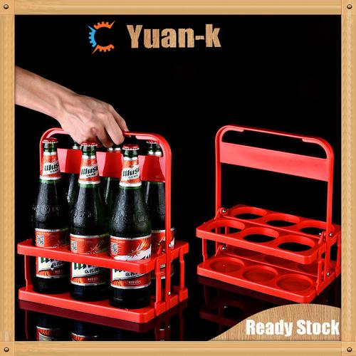 Jual Rak Botol Keranjang Lipat 6 pack Reusable Handheld - Merah - Kota ...