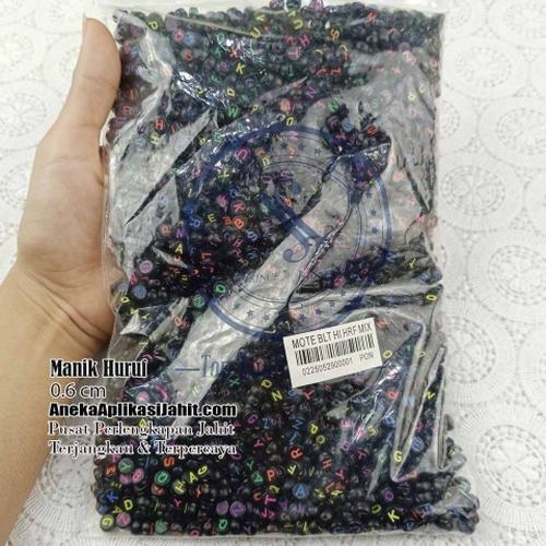 Jual 1 PON (450 GRAM) MANIK BULAT PIPIH HITAM HURUF WARNA UKURAN +/- 0. ...