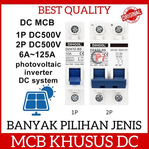 Jual MCB Khusus DC 1P / 2P 125V 400V 10 20 50 63A Untuk PV Solar Panel ...