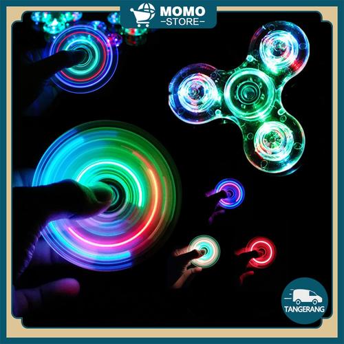 Jual Glowing Fidget Spinner Led Menyala Berputar Lama Fidget Hand ...
