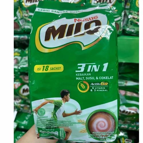Jual Nestle MILO 3 IN 1 ACTIV GO 18 sachet x 35 gr - minuman serbuk ...