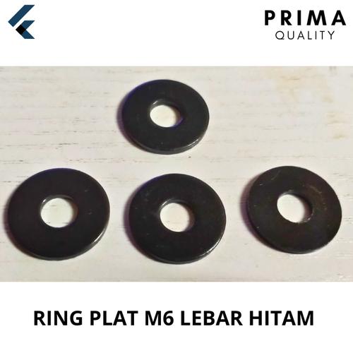 Jual Ring plat m6 hitam lebar/ring plat m6x18 hitam/flat washer m6x18 ...