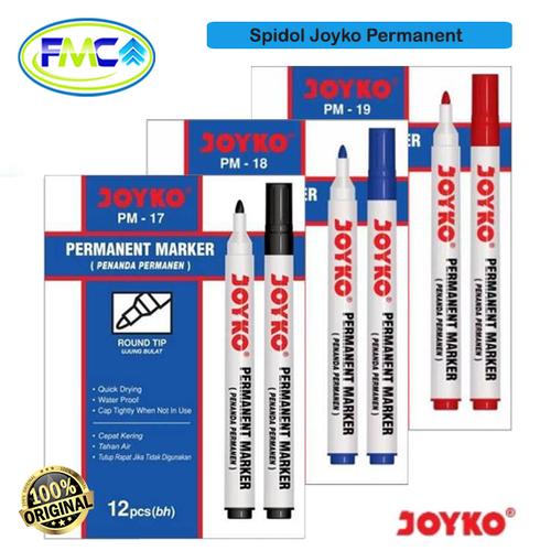 Jual Spidol Permanen Joyko Spidol Penanda Permanent Marker Warna ...