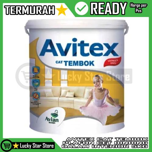 Jual Avitex Cat Tembok 5kg Cet Dinding Rumah Plafon Gypsum Aviteks 5 kg ...