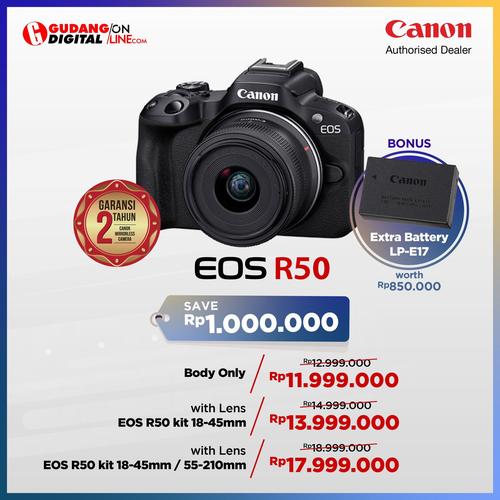 Promo Canon EOS R50 Body Only Mirrorless Camera Canon EOS R 50 - Black ...