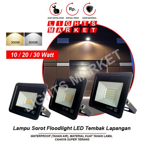 Jual Lampu LED Sorot 10w 20w 30w Flood Light Lampu tembak 10 20 30 watt - 20 Watt, Putih - Kota ...