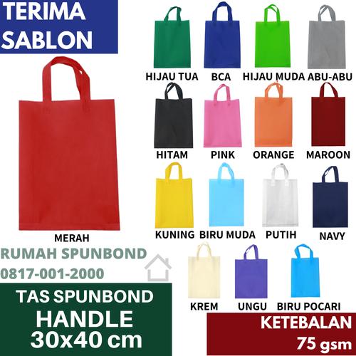 Jual TAS SPUNBOND 30x40 cm /Tas Sablon / Tas Perusahaan/ Tas Belanja ...