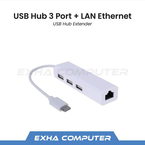 Jual USB Type C Lan Adaptor with 3 Port USB Hub - Kab. Klaten - EXHA ...