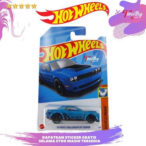 Jual Hot Wheels 18 Dodge Challenger SRT Demon Biru Muscle Mania - Kota ...