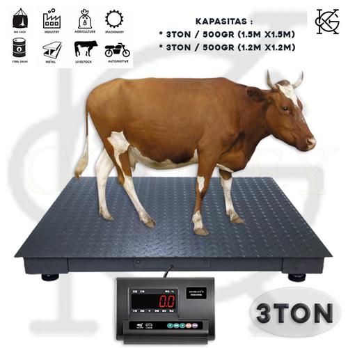 Jual Timbangan Sapi Lantai Digital 3 Ton Hewan Ternak Floor Scale ...