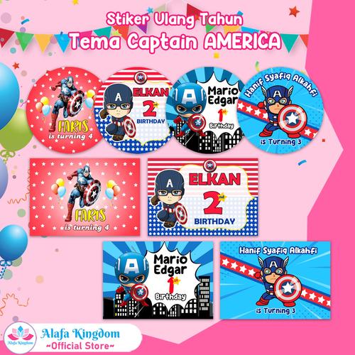 Jual Stiker Ulang Tahun Captain America | Stiker Label Ultah Birthday ...