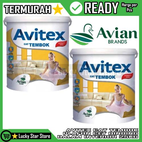 Jual cat tembok AVITEX pail 25kg cet dinding plafon gypsum avian pel 25 ...