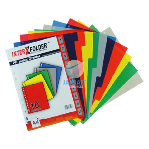 Promo Index Divider A4 isi 10 Tabs Polos Warna Plastik INTERX FOLDER ...