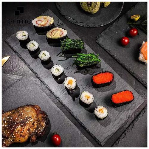 Jual Piring Makan Steak Sushi BBQ Batu Alami Hitam | Natural Stone ...