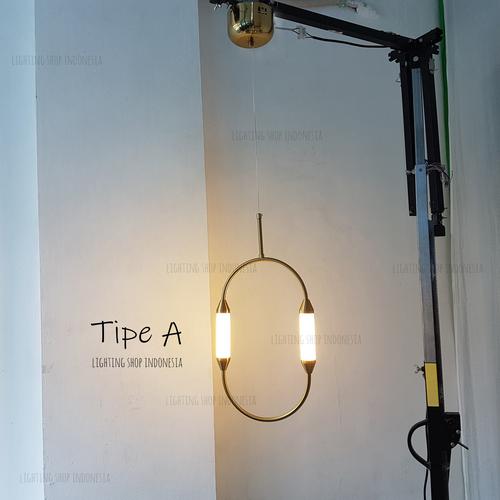 Jual Lampu gantung oval gold minimalis led hias ruang tamu kamar modern ...