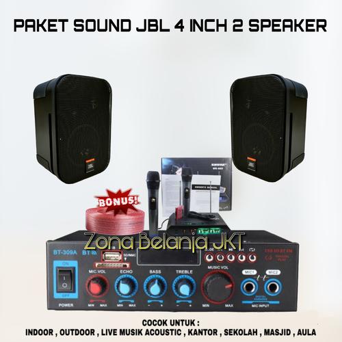 Jual PAKET SOUND SYSTEM CAFE RESTO KANTOR KLINIK AULA KARAOKE SPEAKER JBL 4 INCH 2 SPEAKER ...