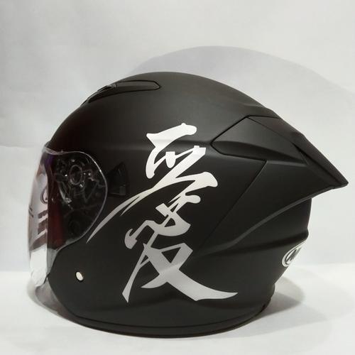 Jual HELM NHK R1 MAX KANJI #1 BLACK SILVER DOFF HELM HALF FACE - Kota ...