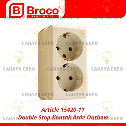 Jual OB Outbow Double Socket Outlet 2 Gang Tempel Broco New Gee 15420 ...