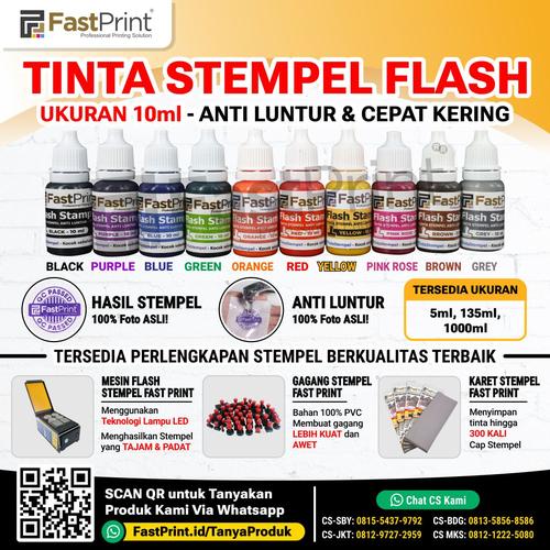 Jual Tinta Stempel Flash Warna Biru Blue Ink 10ML - Hitam - Kota ...