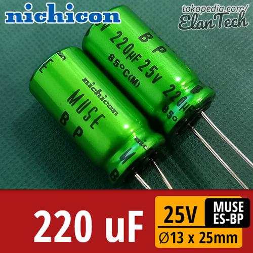 Jual Elco 220uF 25V Nichicon Muse ES BP 220 uF Kapasitor Capacitor ...