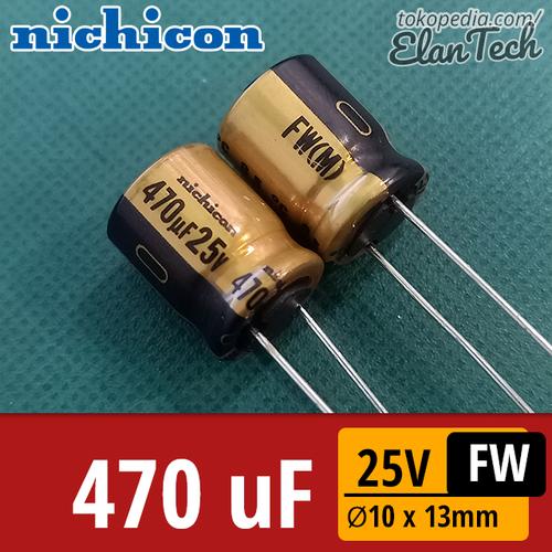 Jual Elco 470uF 25V Nichicon FW Gold Kapasitor 470 uF Capacitor ...
