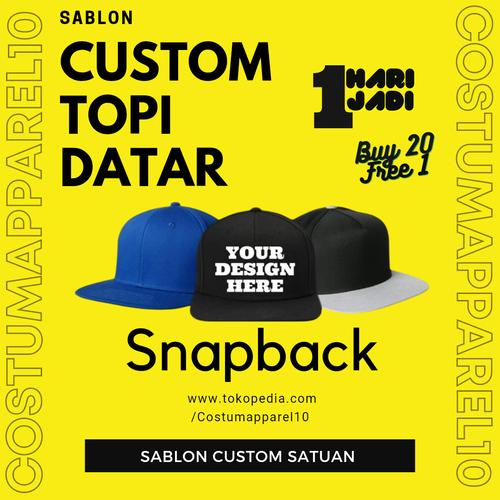 Jual TOPI SNAPBACK SABLON CUSTOM SATUAN PRINT DTF DESAIN BEBAS LOGO ...