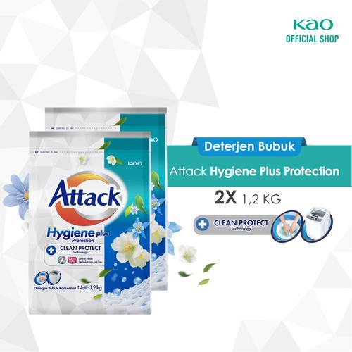 Jual Attack Hygiene Plus 1.2kg Twinpack - Deterjen Bubuk Untuk Mesin Cuci - - KAO Official Store ...