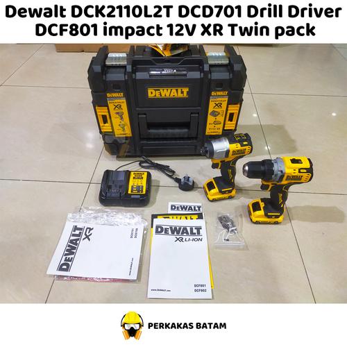 Jual Dewalt DCK2110L2T DCD701 Drill Driver DCF801 Bor Impact 12V DCD ...