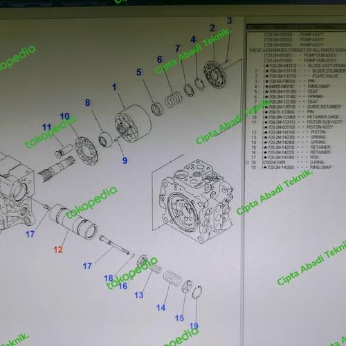 Jual 720-2M-14110 Piston / Bagian HST Pump / D31PX-21 - Jakarta Pusat ...