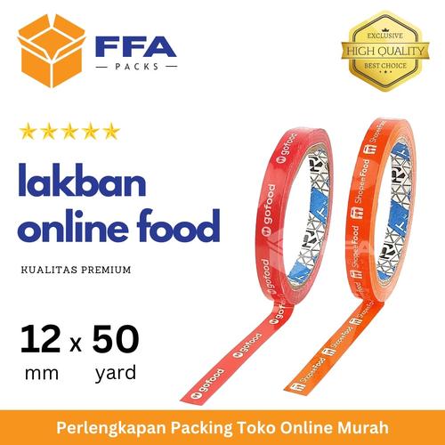 Jual LAKBAN PRINTING MAKANAN ONLINE FOOD ISOLASI SOLATIP 12MM X 50YARD ...