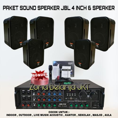 Jual PAKET SOUND CAFE AULA KANTORAN SPEAKER JBL 4 INCH 6 TITIK ( SET 3 ...