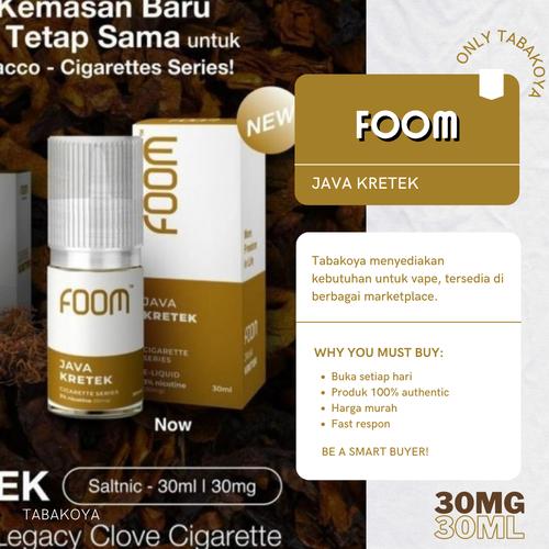 Jual FOOM JAVA KRETEK LIQUID SALT 30MG 30ML BY FOOMLAB - Jakarta Utara ...