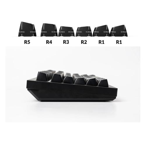 Promo Double Shot KSA PBT Keycap Full Keycap Set - White on Black ...