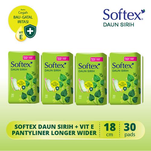 Promo Pantyliner Softex Daun Sirih + Vitamin E Longer & Wider 30s x 4 ...