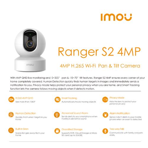 Promo IMOU Ranger S2 4MP IPC-A43P Rotate IP Camera Wifi Indoor Two way ...