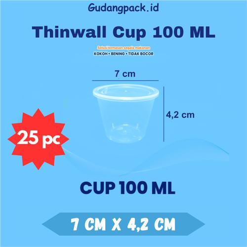Jual Thinwall Cup Puding Mini 100ML 25pc / Tempat Agar Sambal Rujak ...