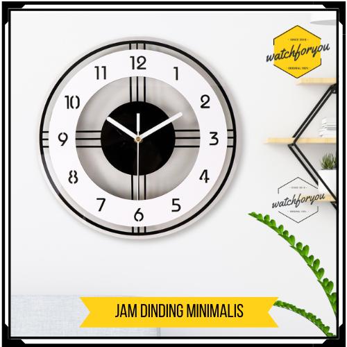 Promo Jam Dinding Minimalis Simple Desain Unik Modern 30cm Hitam Putih ...