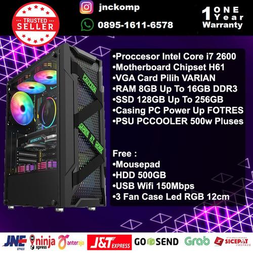 Promo PC Gaming i7 2600 3,4Ghz VGA GTX 1650 4GB RAM 16GB SSD 256GB ...