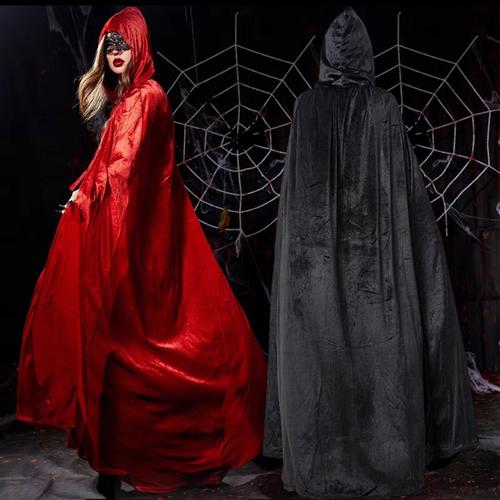 Jual Mysterious Hooded Long Cape Halloween Witch Dracula Vampire ...