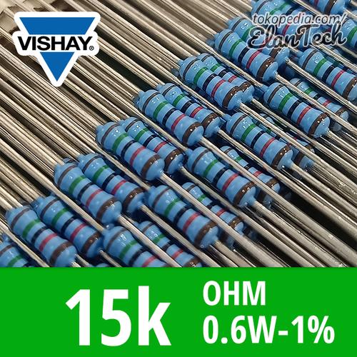 Jual Resistor 15k Ohm 0.6W 1% Vishay MRS25 Metal Film Size 1/4W ...