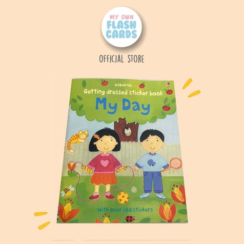 Promo Usborne Sticker Getting Dressed My Day Book Buku Stiker Edukasi ...
