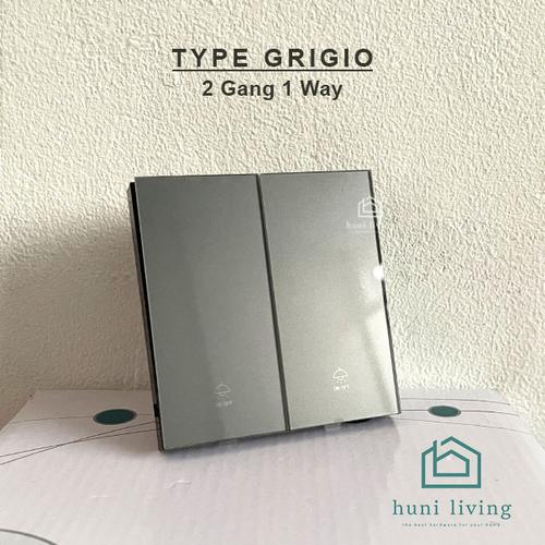 Jual Saklar Dinding Soket 5 PREMIUM GRAY Brushed 1/2/3 Gang 1 Way - 1 ...