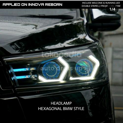 Jual HEADLAMP HEXAGONAL BMW STYLE FOR INNOVA REBORN ( with double ...