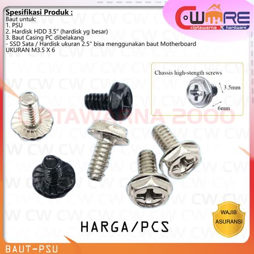 Jual Baut Screw Sekrup skrup PSU / HDD 3.5" / Casing Baud PC komputer ...