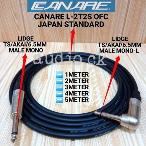 Jual KABEL GITAR JACK TS MALE TO JACK TS MALE-L 1M-5M - Hitam, 1meter ...