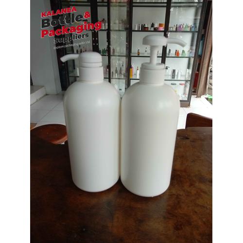 Jual botol hdpe 1 liter Bulat Putih Pump Putih N33 / Botol 1 L Pump ...