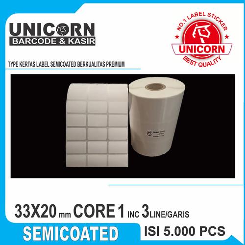 Jual Stiker Label Barcode Semicoat 33x20mm / 33x20 mm / 33 x 20 mm 3 ...