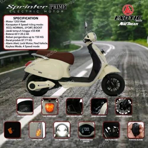 Jual SEPEDA MOTOR LISTRIK EXOTIC SPRINTER PRO MAX NEW 1200 WATT ...