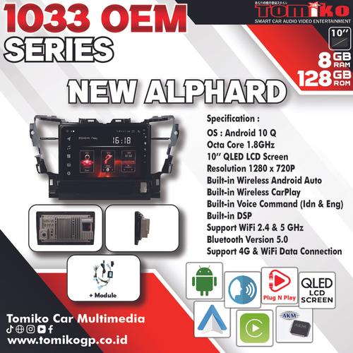 Jual Head Unit Android Tomiko 1033 OEM Series for Toyota New Alphard 15 up - Unit + Modul ...