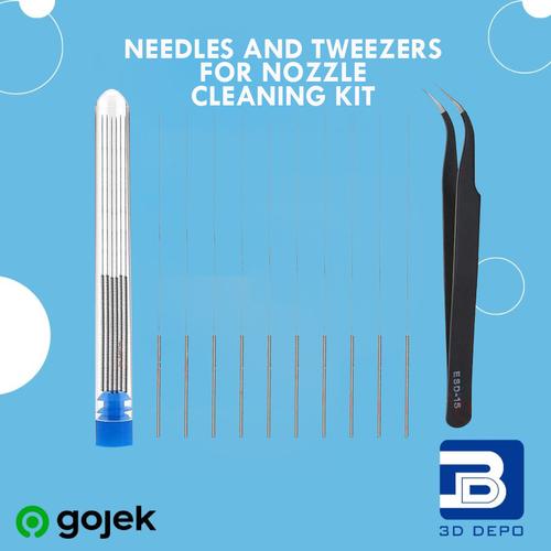Jual Needles Cleaner Pin and Tweezers for Nozzle Cleaning Tool Kit ...